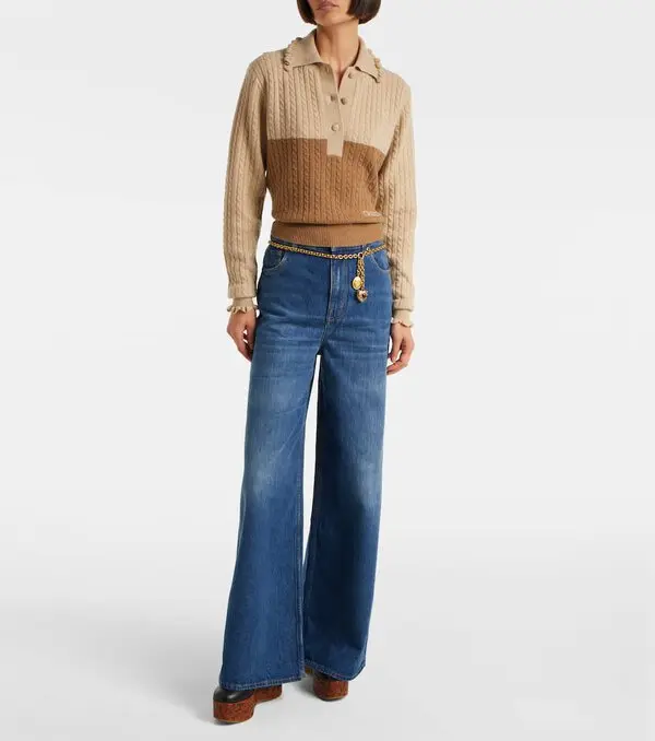 Chloé Maxime Leather Wedge Ankle Boots