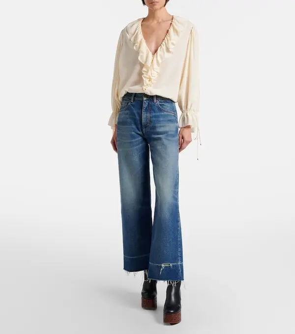 Chloé Maxime Leather Wedge Ankle Boots