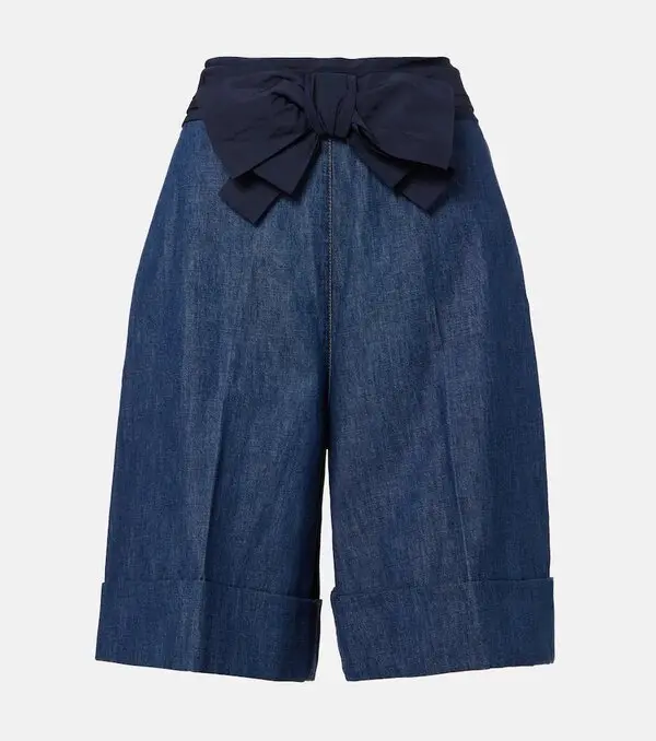 Valentino Garavani Bow-detail Bermuda Shorts - Blue