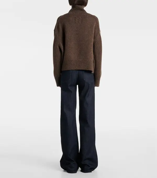 NILI LOTAN Tabitha Cashmere Turtleneck Sweater - Brown