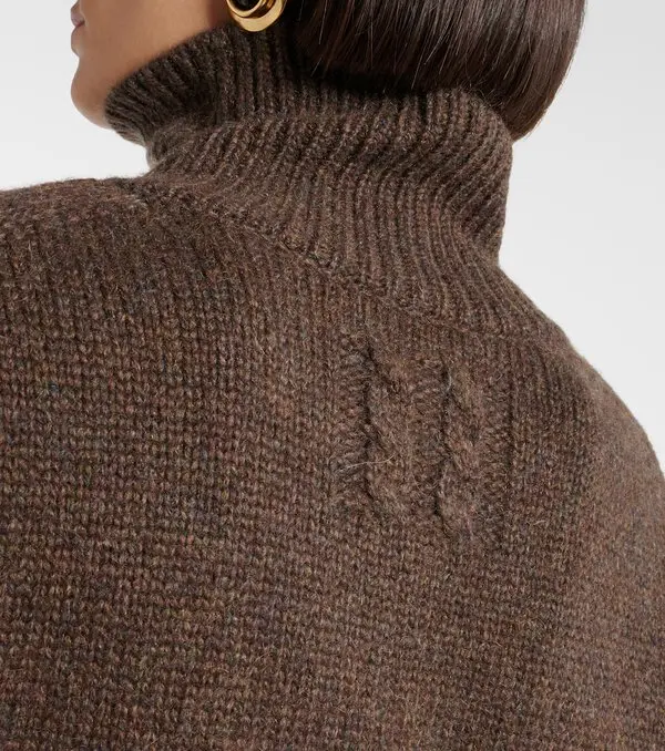 NILI LOTAN Tabitha Cashmere Turtleneck Sweater - Brown