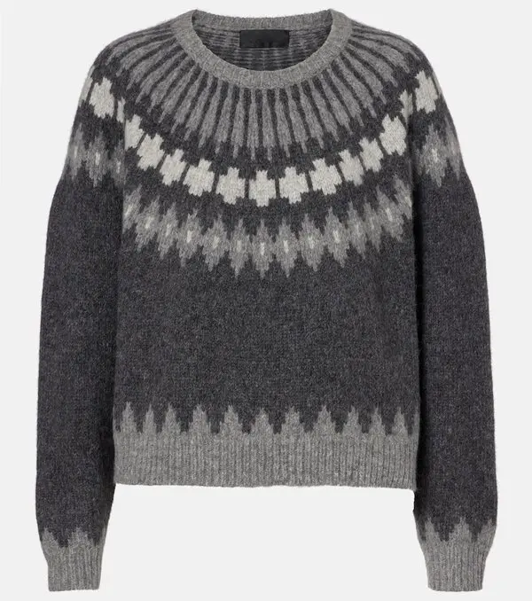 NILI LOTAN Alena Alpaca And Wool-blend Sweater - Grey