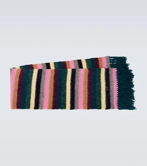 ERL Striped Alpaca Wool And Mohair-blend Scarf - Multicoloured