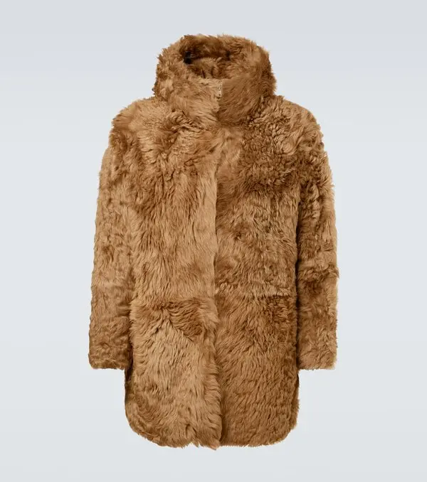 ERL Hooded Shearling Coat - Brown