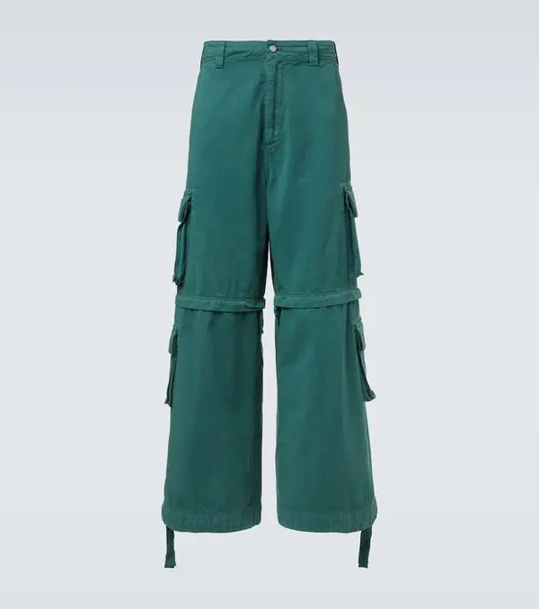 ERL High-rise Cotton Cargo Pants - Green