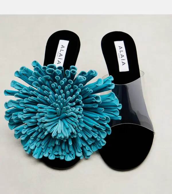 Alaïa 90 Floral-appliqué Mules