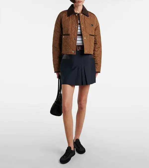 Prada Re-nylon Quilted Cropped Jacket