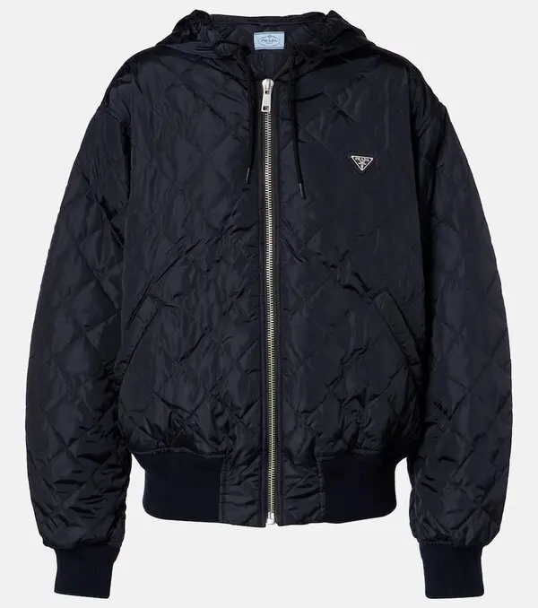 Prada Hooded Quilted Jacket - Blue