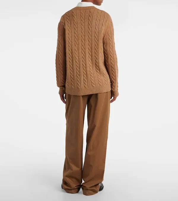 THE ROW Loneke Cable-knit Wool Cardigan