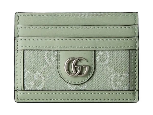 Gucci Ophidia Denim Card Holder - Pale Green