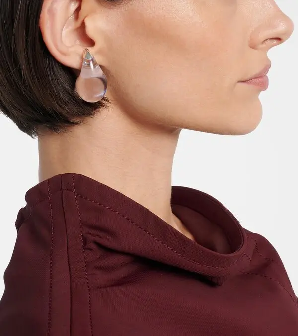 Bottega Veneta Drop Sterling And Resin Earrings - Silver