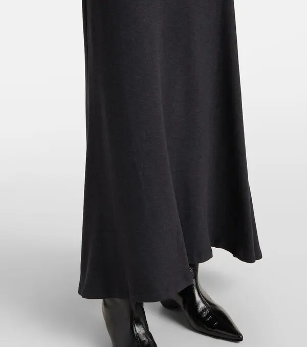 Staud Vanya Turtleneck Jersey Maxi Dress - Grey