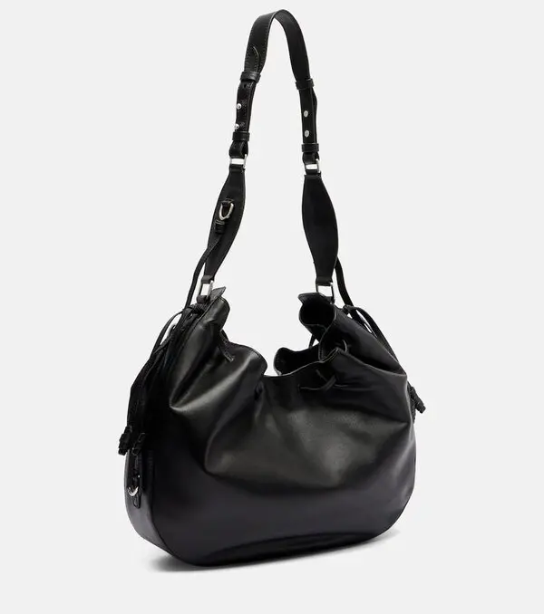 Isabel Marant Étoile Bolton Medium Leather Shoulder Bag - Black