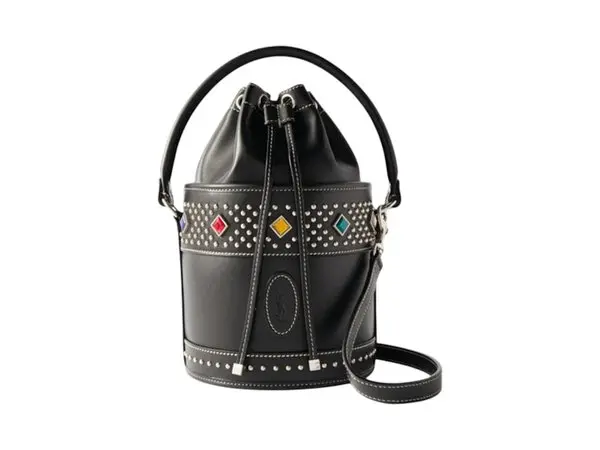 Saint Laurent Crystal Leather Bucket Bag