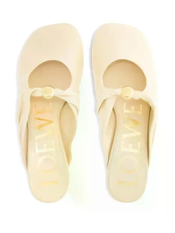 Loewe 45mm Pebble Soft Mules - Yellow