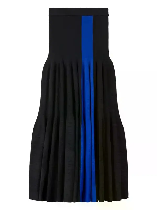 CFCL Stripe-detail Pleated Midi Skirt - Black