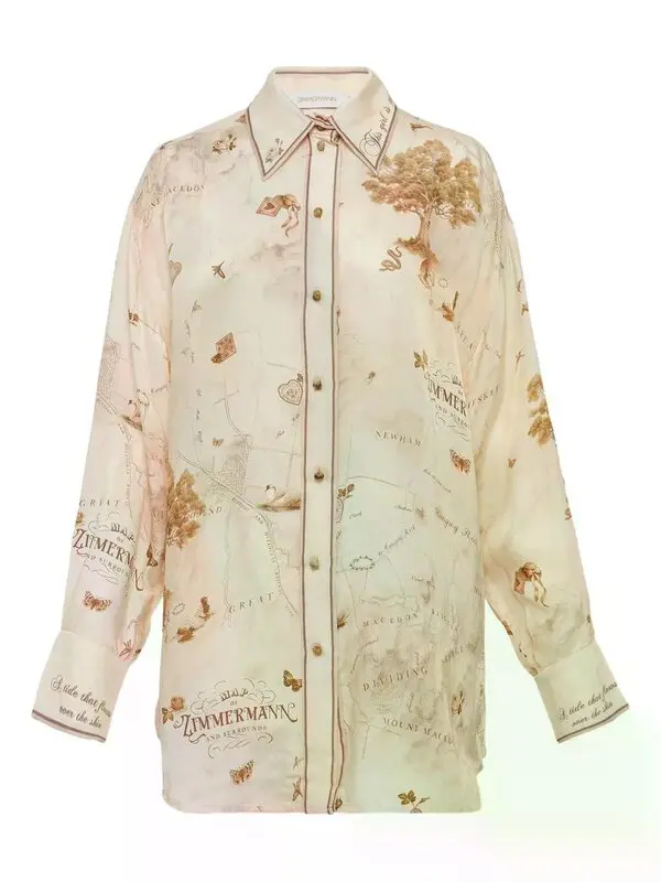 Zimmermann Map-print Shirt