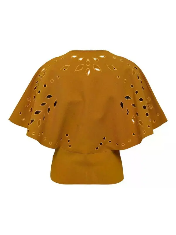 Ulla Johnson Cape-sleeve Laser-cut Blouse