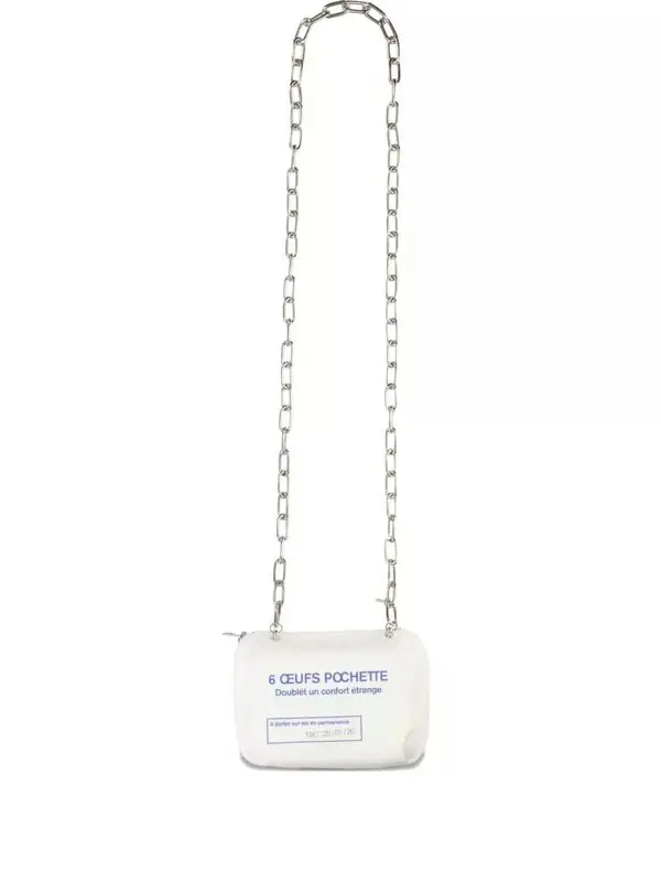 DOUBLET Egg-carton Chain Messenger Bag - White