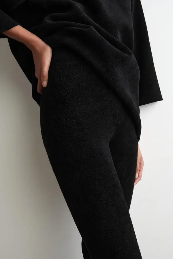 Cos Chenille-knit Leggings - Black