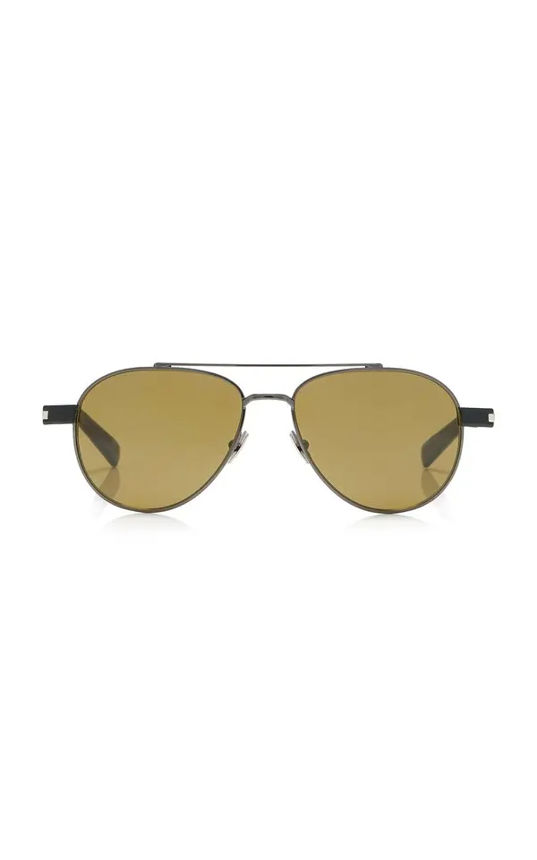 Saint Laurent Aviator-frame Metal Sunglasses - Brown