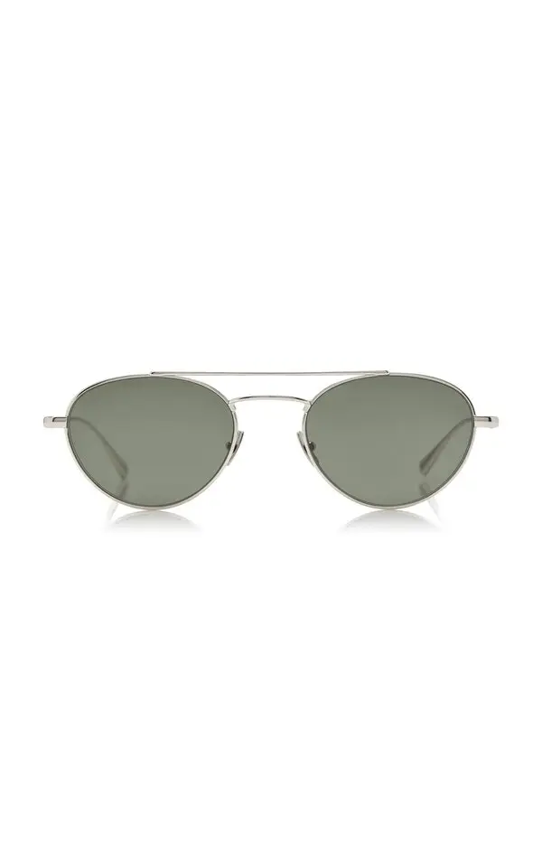 Saint Laurent Aviator-frame Metal Sunglasses - Silver