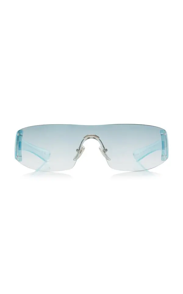Gucci Crystal Gg Mask Sunglasses - Blue