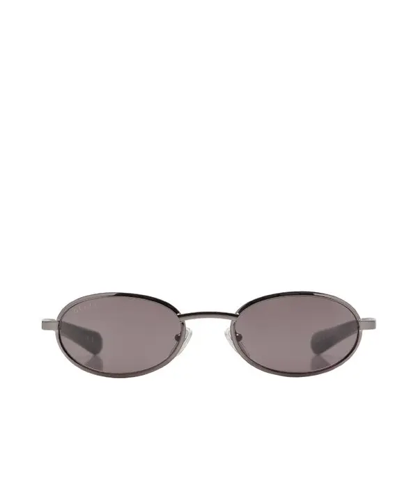Gucci Oval-frame Metal Sunglasses - Grey