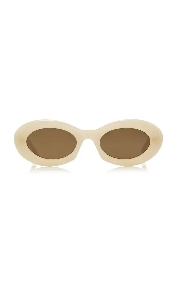 Saint Laurent Round-frame Acetate Sunglasses - Ivory