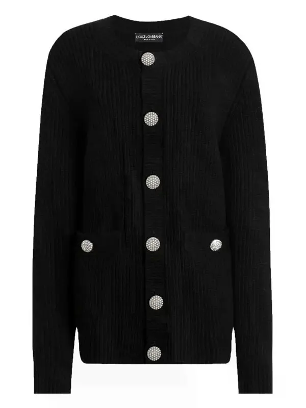 Dolce & Gabbana Jewel-button Ribbed Cardigan