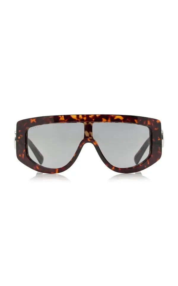 Gucci Mask-frame Acetate Sunglasses - Brown