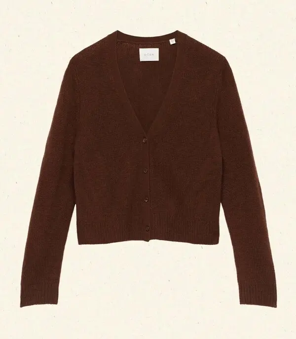 DÔEN Cameron Cashmere Cardigan - Dark Umber