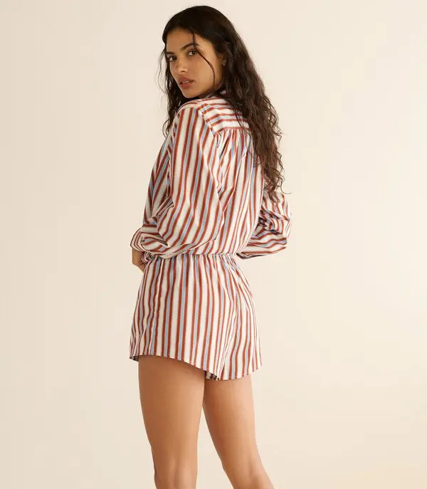 DÔEN Oversized Striped Cotton Shirt