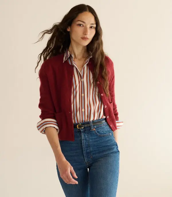 DÔEN Oversized Striped Cotton Shirt