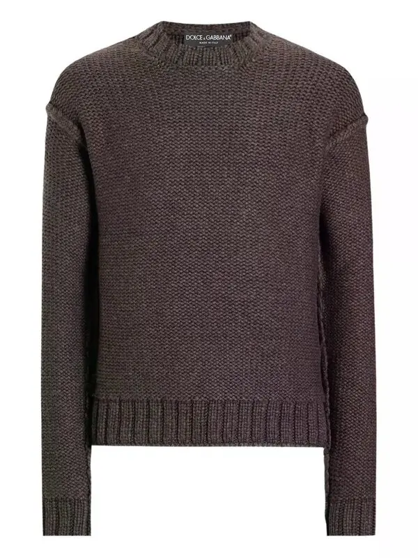 Dolce & Gabbana Crew-neck Knitted Sweater - Brown