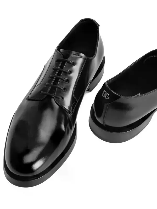 Dolce & Gabbana Lace-up Leather Derby Shoes - Black