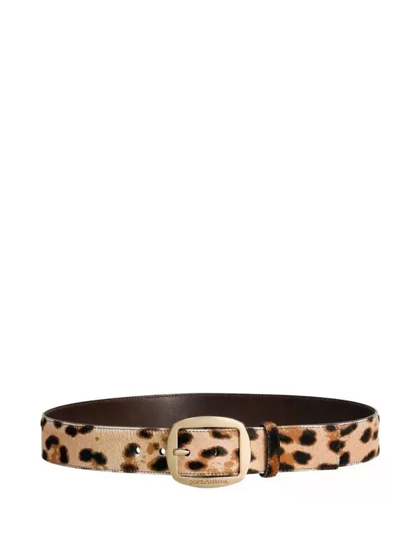 Dolce & Gabbana Leopard-print Leather Belt - Neutrals