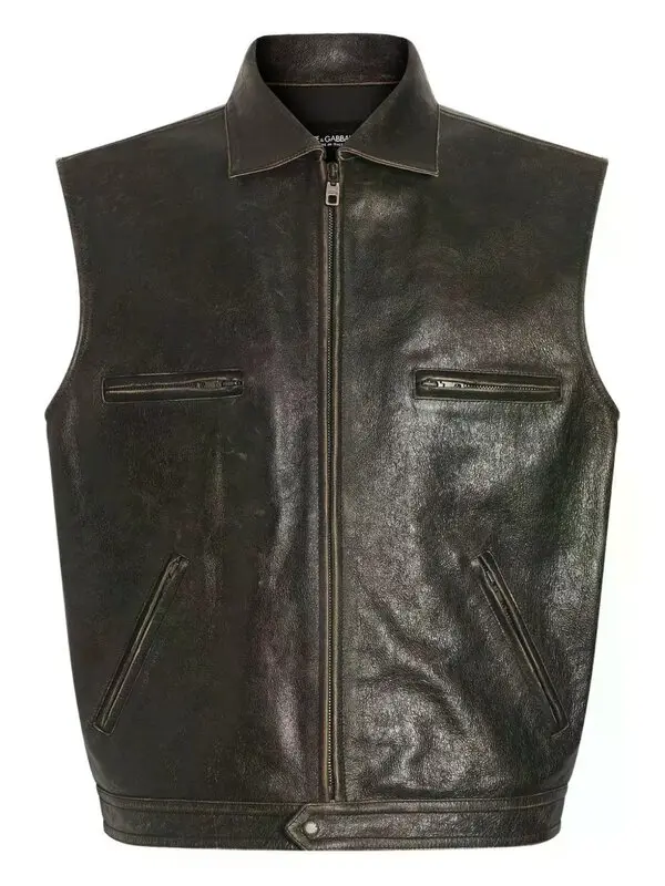 Dolce & Gabbana Leather Waistcoat