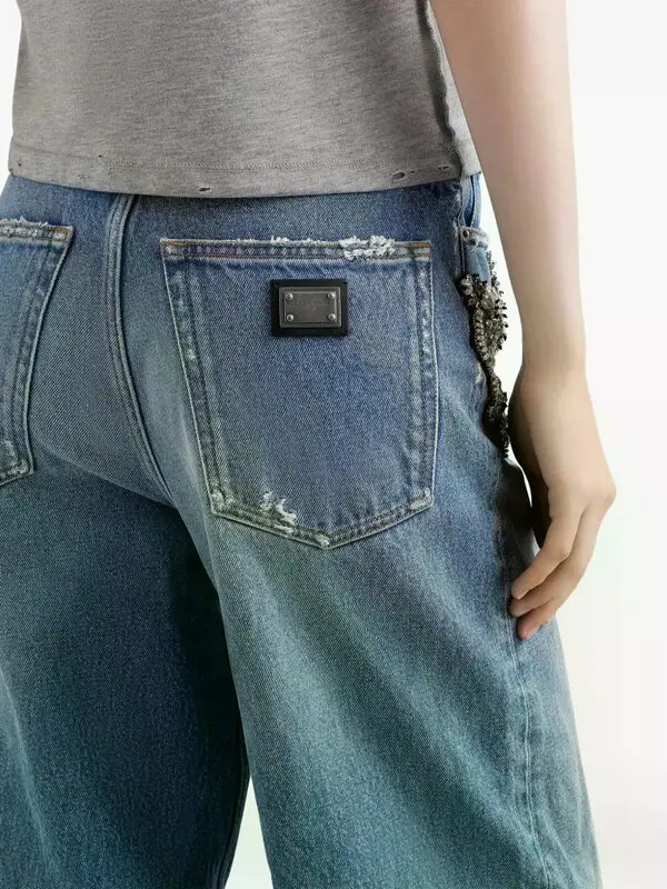 Dolce & Gabbana Crystal-embellished Jeans - Blue