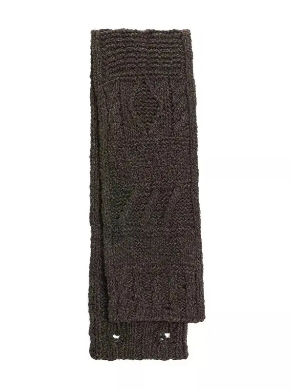 Dolce & Gabbana Cable-knit Wool Scarf - Brown