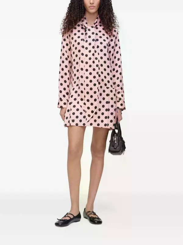 Marc Jacobs Polka-dot Pleated Mini Dress