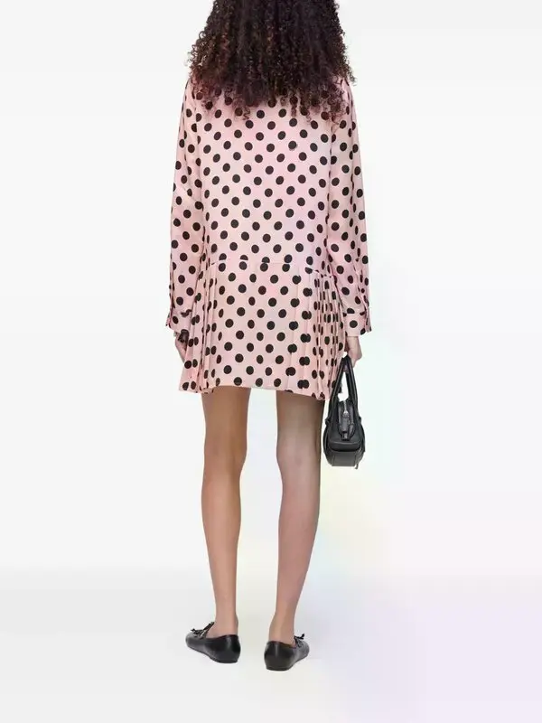 Marc Jacobs Polka-dot Pleated Mini Dress