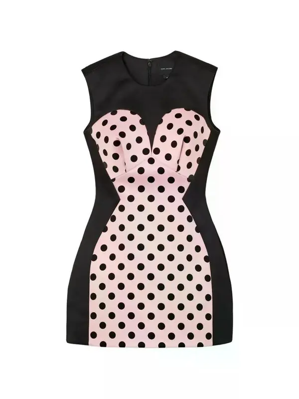 Marc Jacobs Polka-dot Seamed Dress - Black