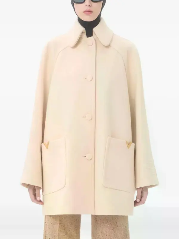 Valentino Garavani Wool Pea Coat With V-detail