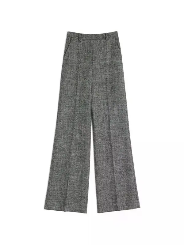 Valentino Garavani Wool Mouliné Palazzo Trousers - Grey