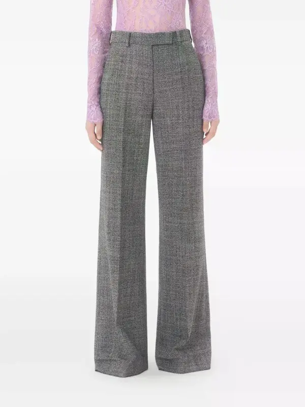 Valentino Garavani Wool Mouliné Trousers - Grey