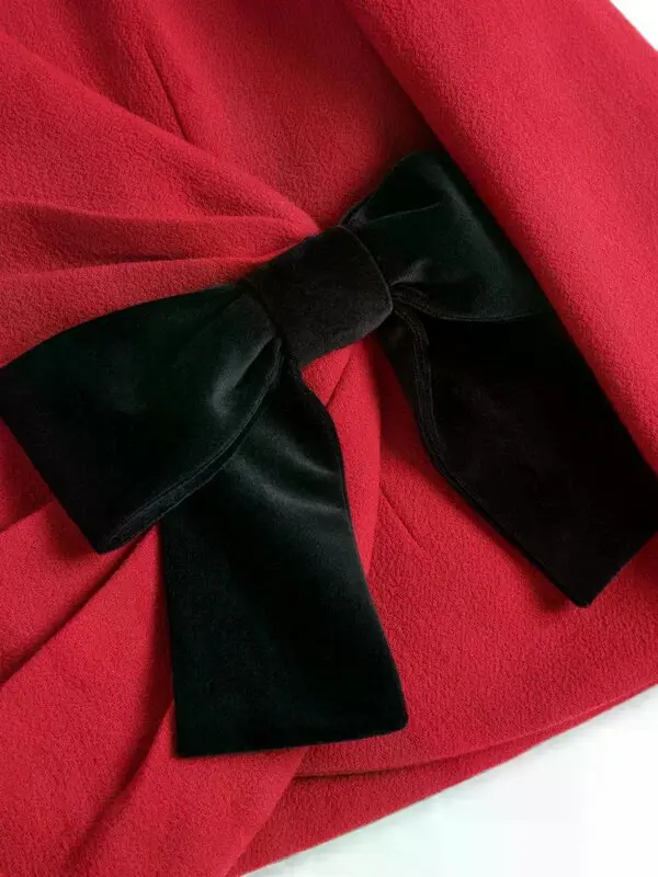 Valentino Garavani Wool Crepe Jacket With Contrasting Bow Detail