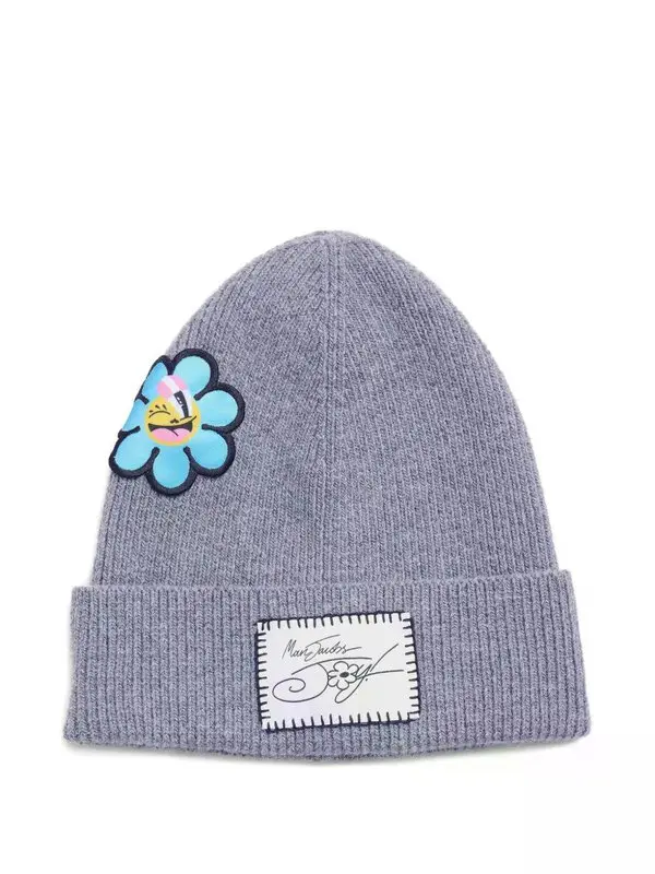 Marc Jacobs Flower-embellished Beanie - Grey