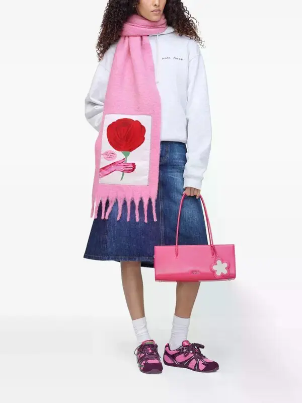 Marc Jacobs Oh Rose Print Fringed Scarf