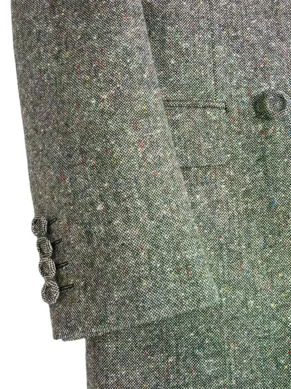 Valentino Garavani Double-breasted Jacket In Natté Boutonné Wool - Neutrals